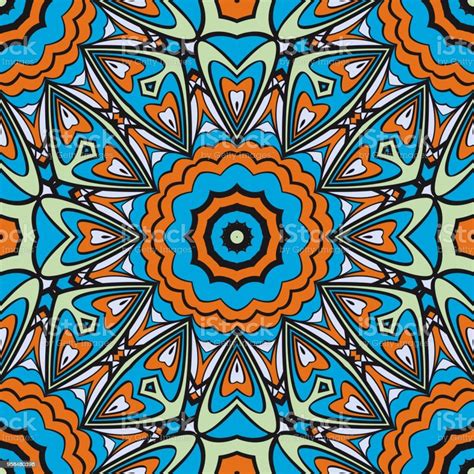 추상적인 기하학적 꽃의 패턴입니다 원활한 벡터 일러스트입니다 디자인에 대 한 인사 카드 배경 벽지 인테리어 디자인 꽃 식물에 대한 스톡 벡터 아트 및 기타 이미지 Istock