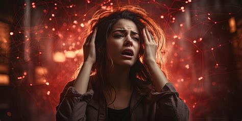 Premium Photo Woman Is Touching Her Ears While Looking At Red Lights