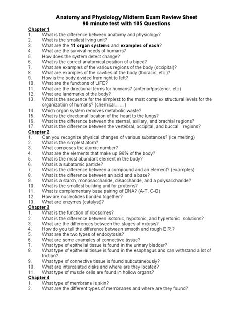 Aandp Midterm Exam Review Sheet 07 Download Free Pdf Nervous System