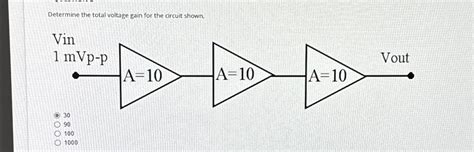 Solved Determine The Total Voltage Gain For The Circuit Chegg Com
