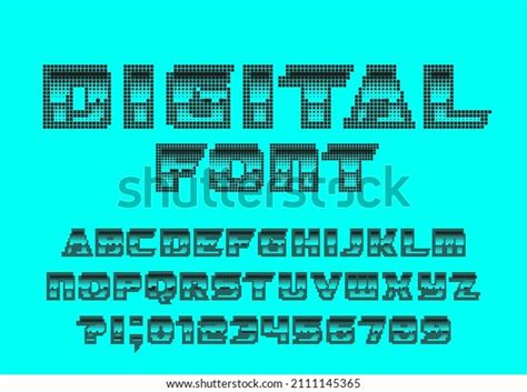 digital alphabet font pixel letters numbers 库存矢量图（免版税）2111145365 shutterstock