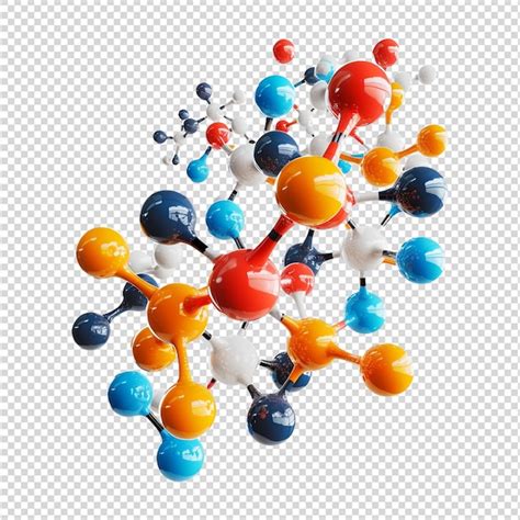 Premium Psd Molecular Composition Png