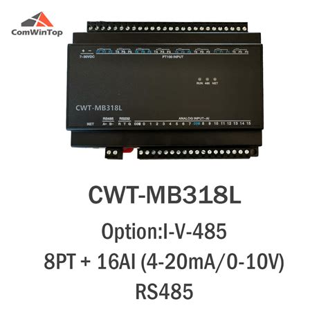 cwt mb318l 8pt 16ai rs485 rs232 ethernet modbus rtu tcp io acquisition