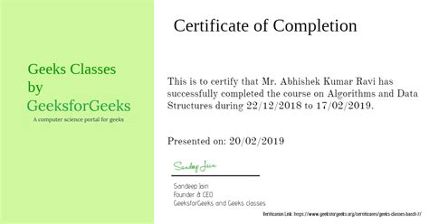 Abhishek Kumar Ravi Geeksforgeeks