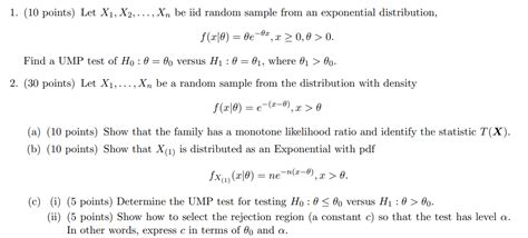 Solved Find the UMP.(10 ﻿points) ﻿Let x1,x2,dots,xn ﻿be iid | Chegg.com