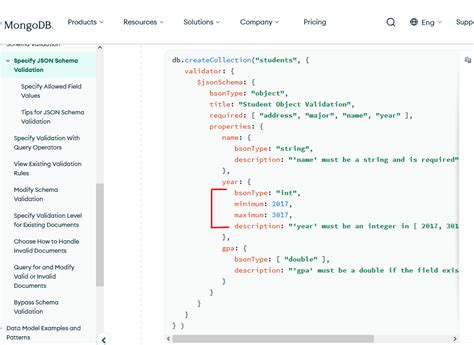 schema validation with pymongo and mongodb python frameworks
