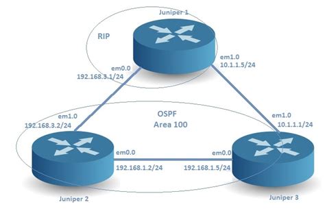 komputer junos rip ospf routes redistribution