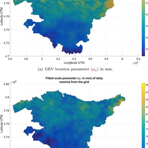 Gev Fitted Parameters Associated With Daily Annual Maxima Rainfall Over
