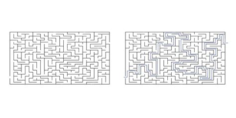 Premium Vector Simple Labyrinth Maze Game Vector Illustration With Solution Find Right Way