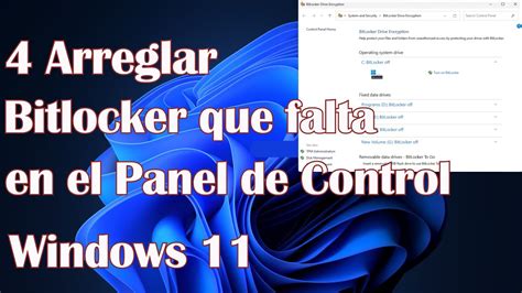 4 Arreglar Bitlocker Que Falta En El Panel De Control In Windows 11 Youtube