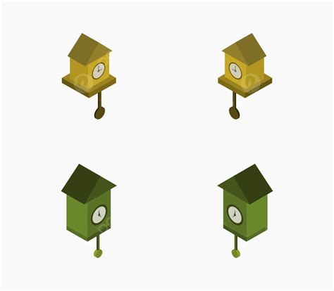 Isometric Grandfather Clock Illustration Vector Symbol Display