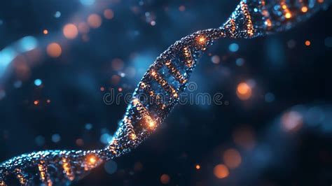 Glowing Dna Double Helix With Bokeh Background Stock Illustration Illustration Of Biology