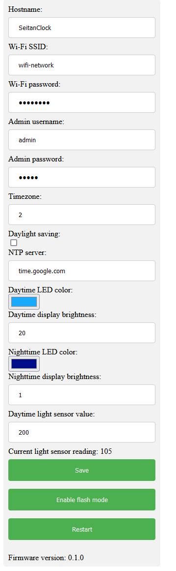 Github Seitanas Seitanclock Ntp Clock Based On Esp F Esp