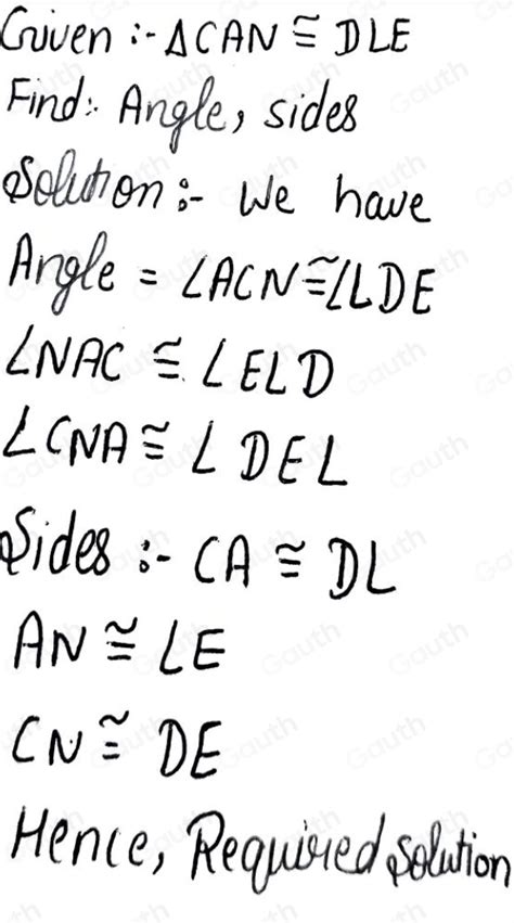 solved test ii list all the pairs of corresponding congruent parts in