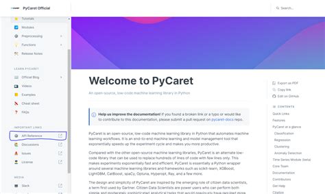 DOC There Are Places With Documentation Which Is The Main One Issue Pycaret