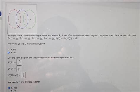 solved a sample space contains six sample points and events
