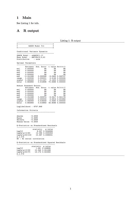 Formatting How To Include R Output In LaTex TeX LaTeX Stack Exchange
