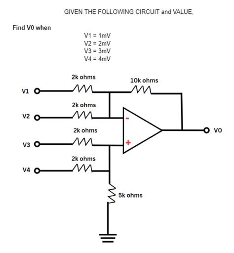 Solved Given The Following Circuit And Value Find V0 When