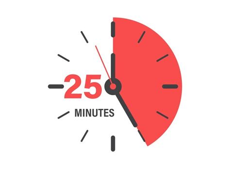 Premium Vector 25 Minutes On Stopwatch Icon In Flat Style Clock Face