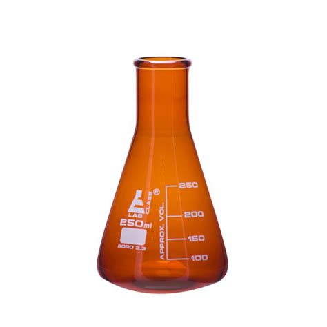 Buy Flask Erlenmeyer Narrow Neck Amber 250ml Online Stem Steam