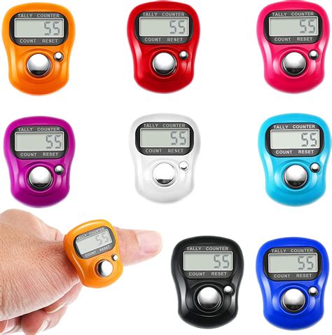 8 Pcs Finger Tally Counter 5 Digit Display Counter Clicker Resettable Lap Counter Handheld
