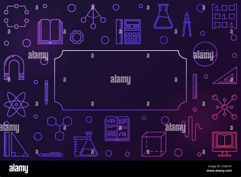 Stem Education Creative Horizontal Frame Vector Science Technology Engineering Math Colored