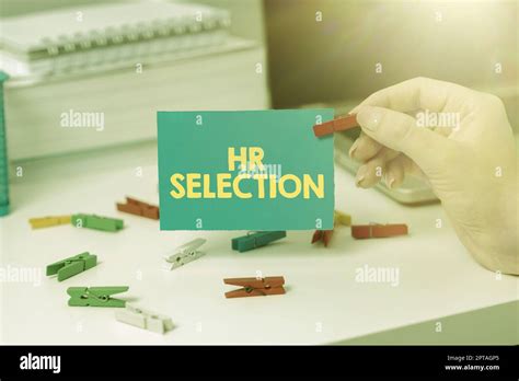 Text Caption Presenting Hr Selection Word Written On Process And