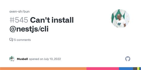 Can T Install Nestjs Cli Issue Oven Sh Bun GitHub