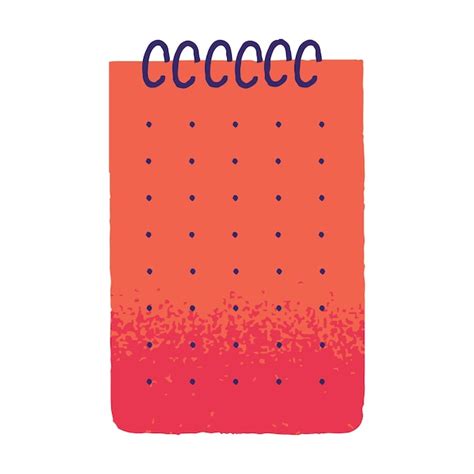 도트 그리드 저널 나선형 바운드 노트북의 빈 종이 열기 일기의 빈 컬러 페이지 노트에 대 한 메모장 시트 플래너 주최자 플랫 벡터 일러스트 레이 션 흰색 배경에 고립