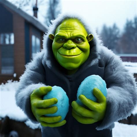 «Шрек застудил свои яйца на морозе…» — картинка создана в Шедевруме