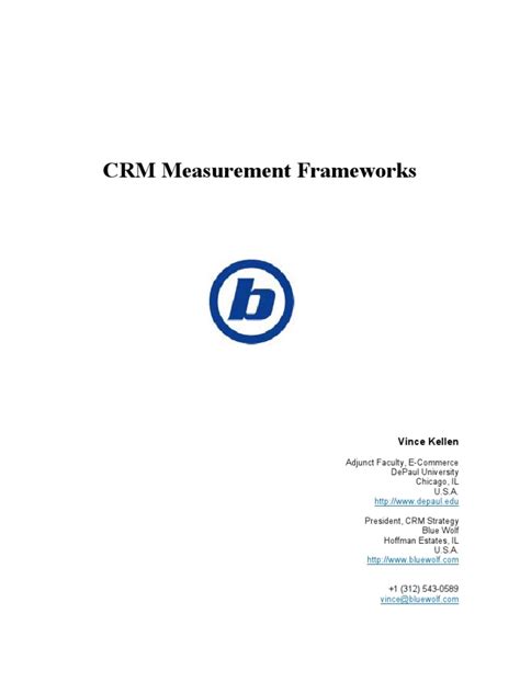 Crm Measurement Framework Pdf Customer Relationship Management Brand