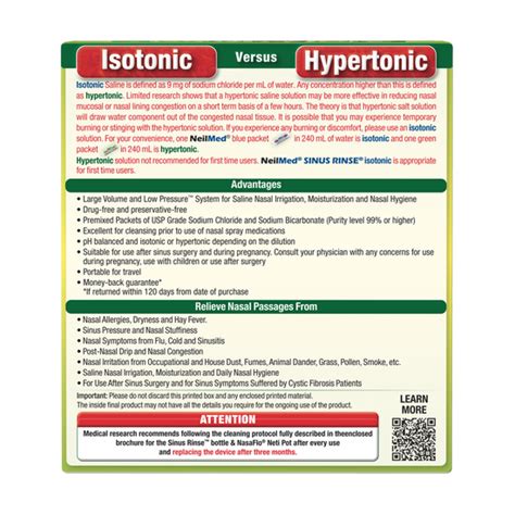 Sinus Rinse 70 Extra Strength Hypertonic Packets