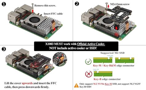 Geekworm X1003 Pcie M2 Nvme Ssd Pip Pcie Peripheral Board Keystone 4