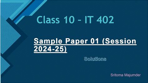 Cbse Class 10 It Code 402 Sample Paper 1 Session 2024 25