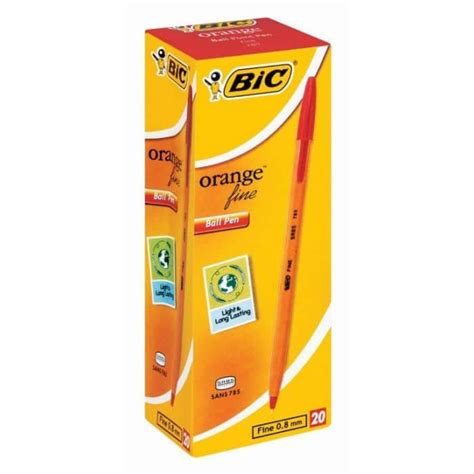 Bic Orange Fine Ballpen (20) Red - Park Avenue Stationers