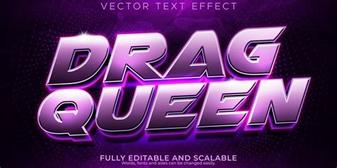 premium vector drag queen text effect editable music and party text style