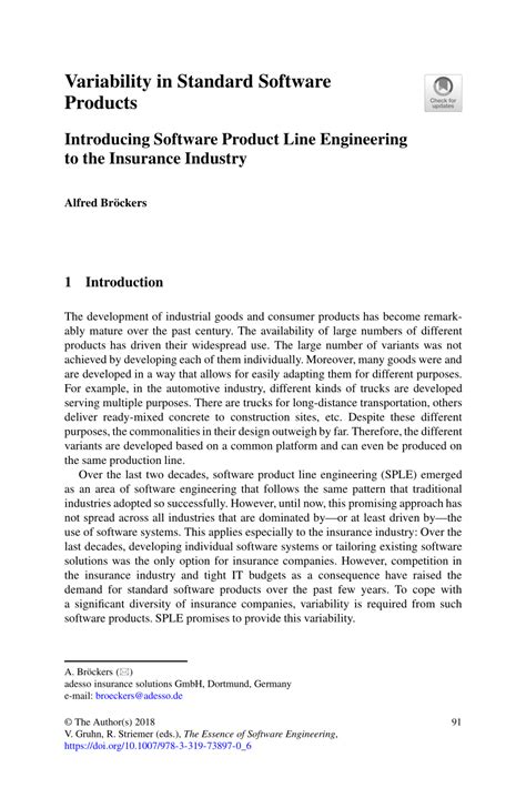 Pdf Variability In Standard Software Products