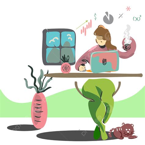 Business Woman Working Vector Hd Images Business Management Working