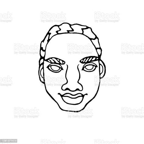 개요는 사람들을 직면합니다 손으로 그린 라인 아트 일러스트 흰색 배경에 고립 된 낙서 스타일의 남자 여자 소년 소녀의 머리