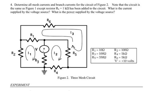 Solved Determine All Mesh Currents And Branch Currents For Chegg