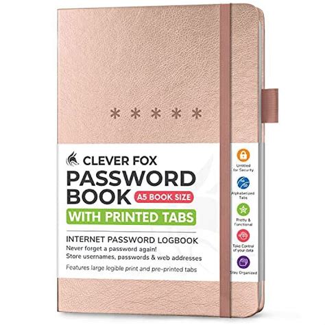 Clever Fox Password Book â€ Alphabetized Internet Address And Password Organizer â€ Computer