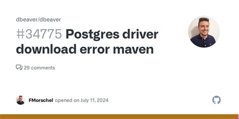 Postgres Driver Download Error Maven · Issue 34775 · Dbeaverdbeaver · Github