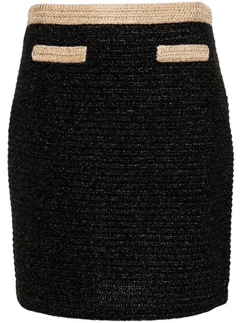 Miu Miu Lamé Knitted Miniskirt Black Farfetch Uk