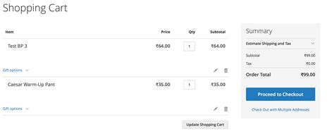 Product Options Not Showing On Shopping Cart Page For Magento 2