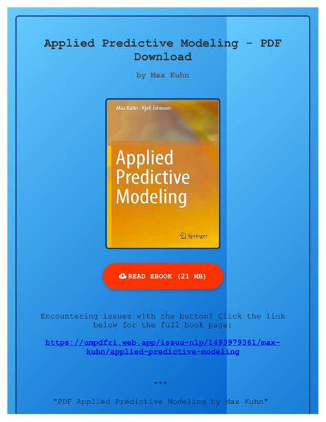 Pdf Applied Predictive Modeling By Max Kuhn By Jenkinsiirb Issuu