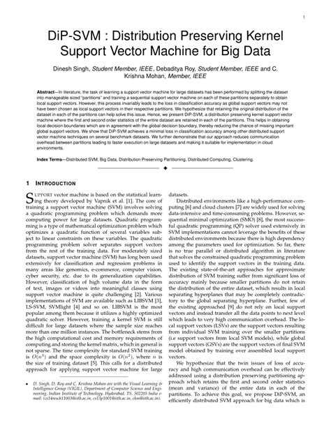 Pdf Dip Svm Distribution Preserving Kernel Support Vector Machine