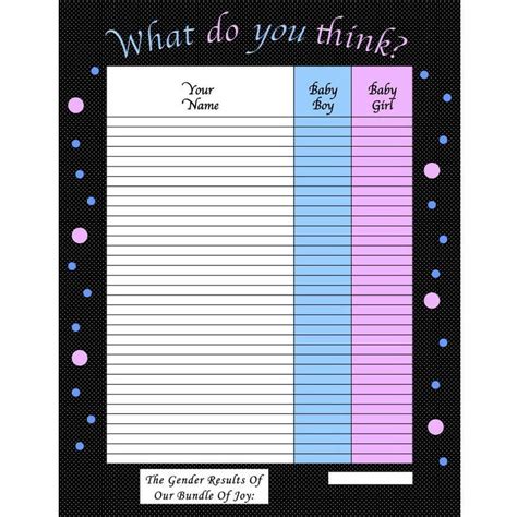 Gender Reveal Guessing Game And Keepsake Medium 35 Players Black Pink