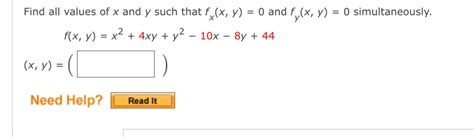 solved find all values of x ﻿and y ﻿such that fx x y 0 ﻿and