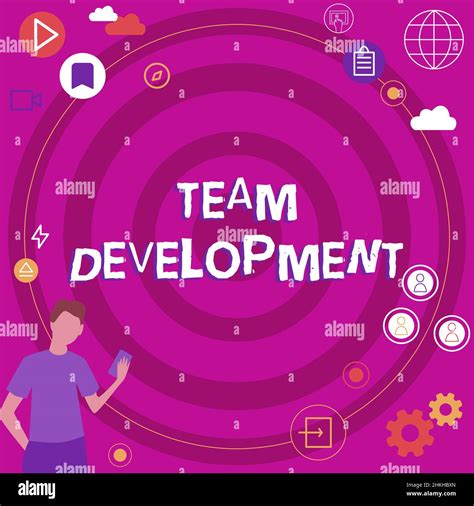 Writing Displaying Text Team Development Word Written On Learn Why And