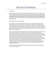 OSI And TCP IP Models Handout Docx Page Of OSI And TCP IP Models Lab Overview